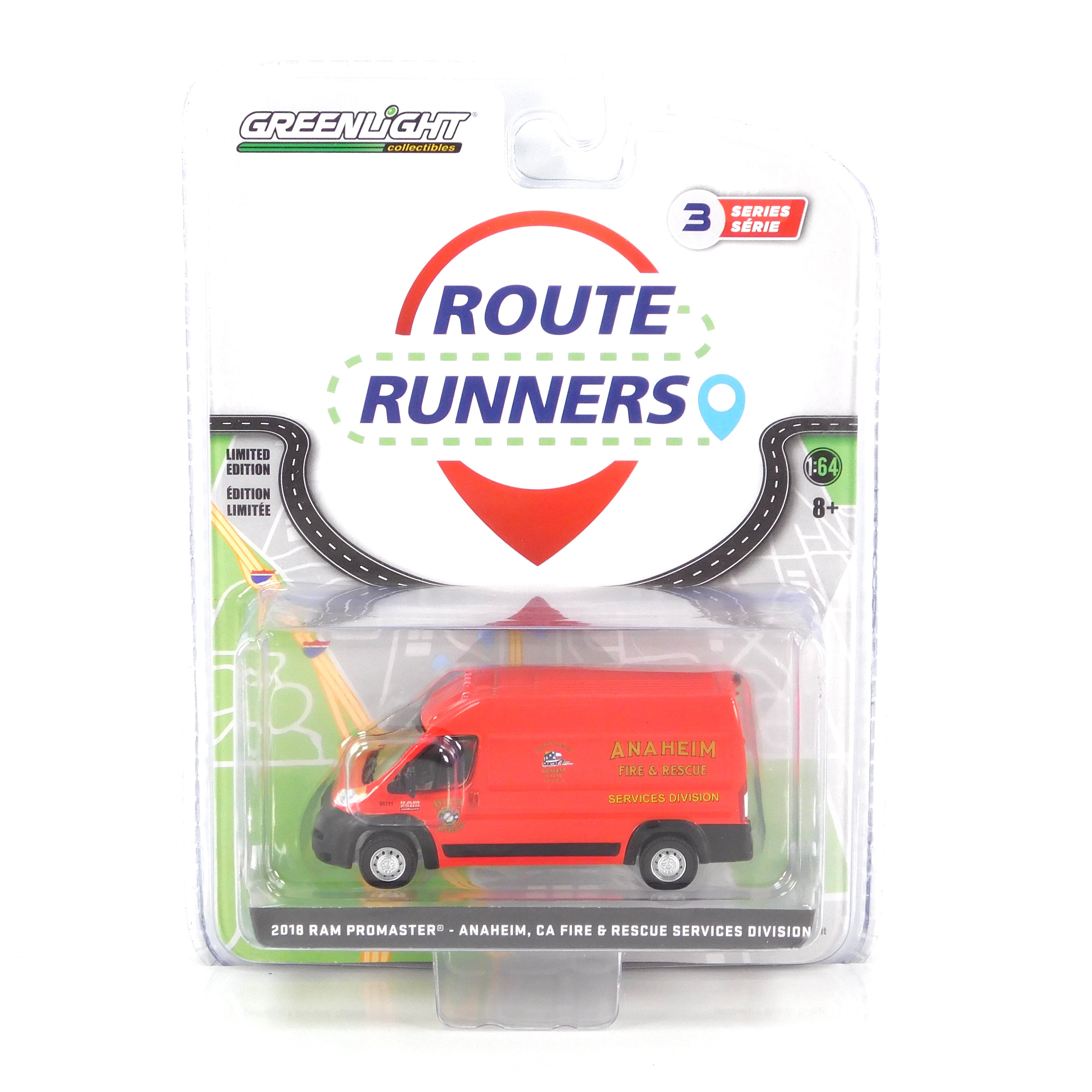 Route Runners 53030-D 2018 Ram ProMaster 2500 Anaheim Fire 1:64 Diecas