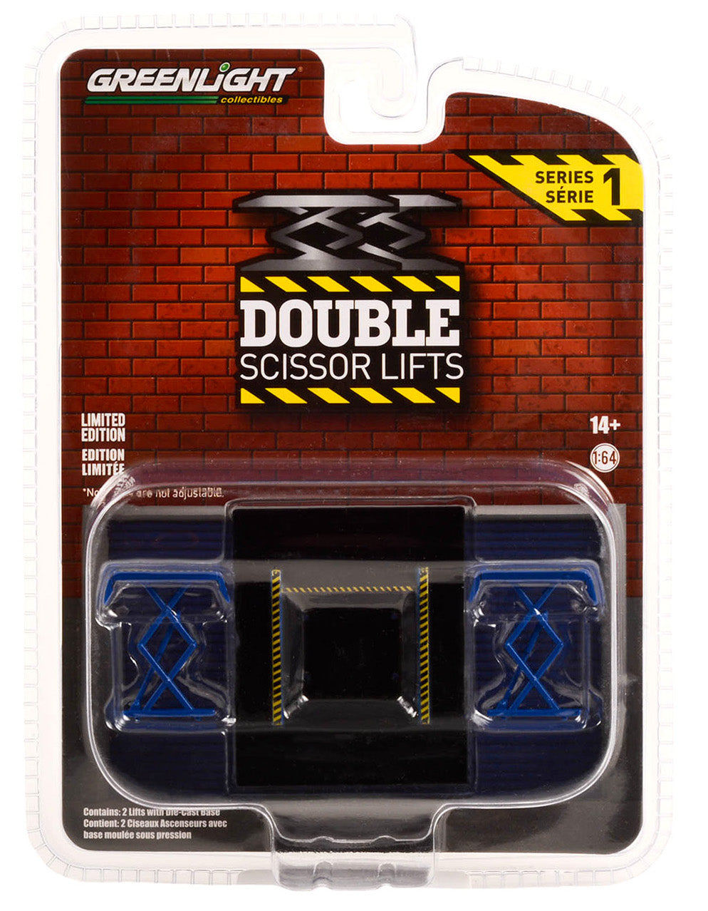 Blue Scissor Lift 1:64 Diecast Automotive Double Scissor Lifts Series