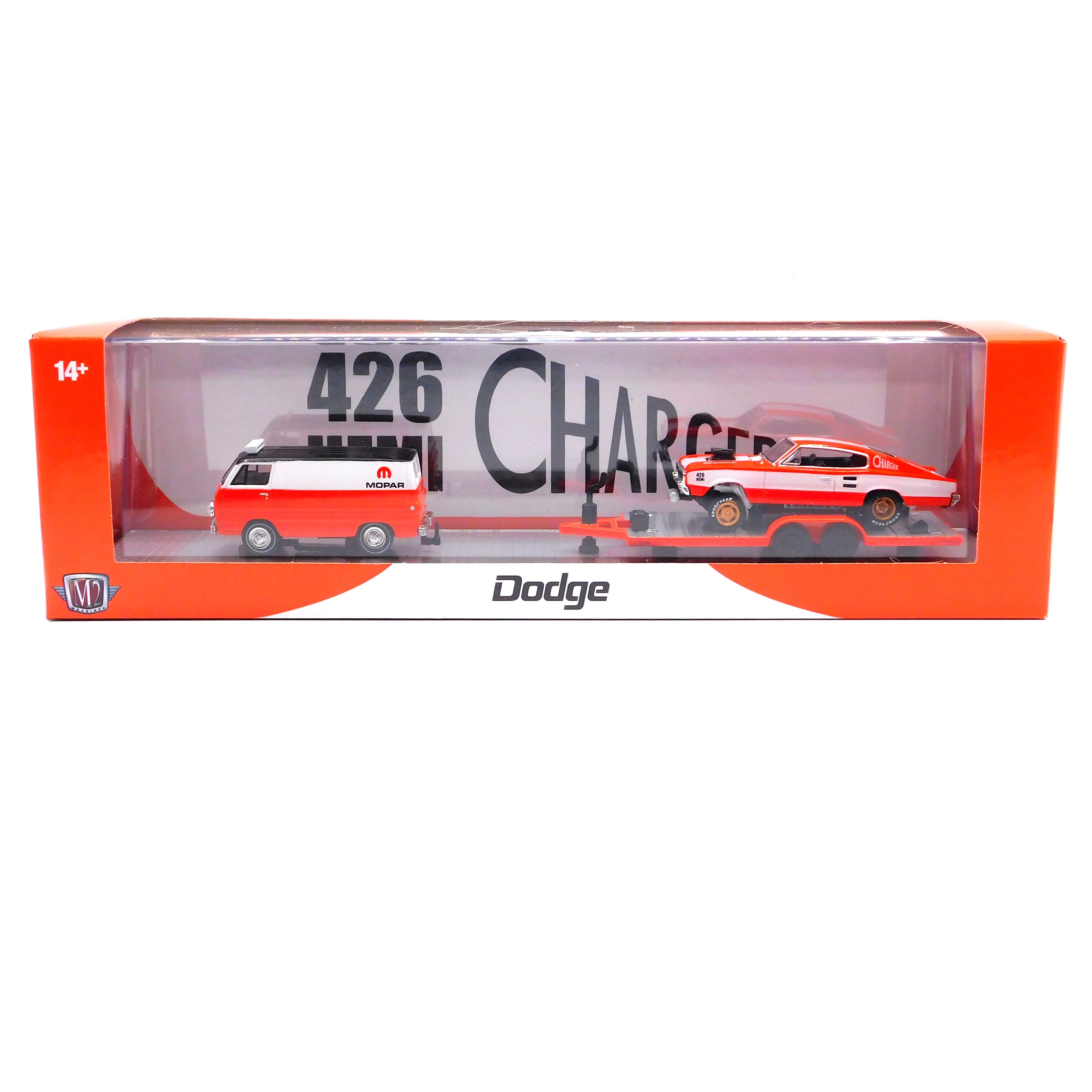 1967 Dodge A100 & 1966 Charger M2 Machines 1:64 Scale Auto Haulers Rel